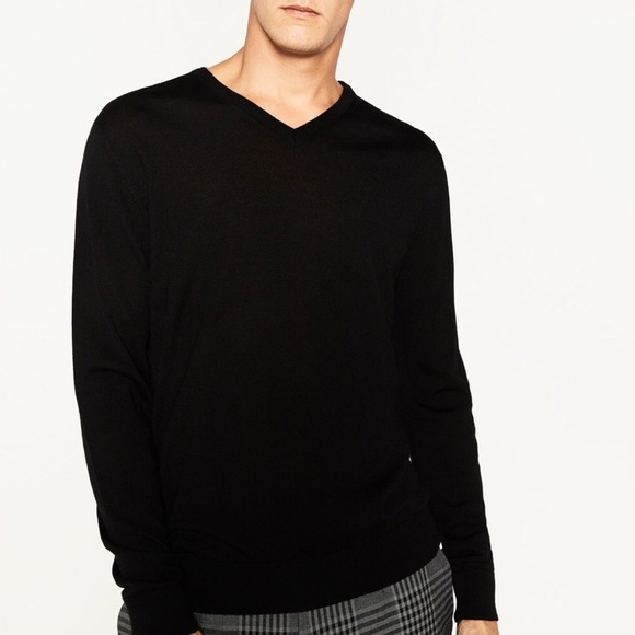 Zara | Sweaters | Zara Man Basic Black Long Sleeve Sweater | Poshmark